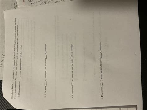 solved exercise 4 let an n be a sequence of real numbers
