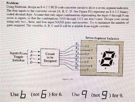 Problem Using Multisim Design An 8 4 2 1 Bcd Code Converter Circuit To Drive A Seven Segment