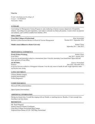 CV With References PDF Business Business And Finance
