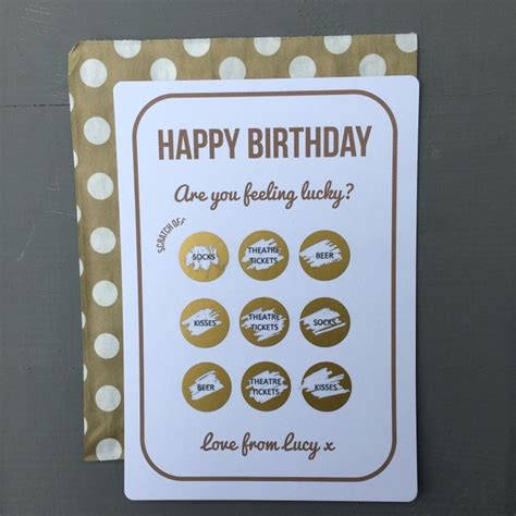 Birthday Scratchcard Secret Reveal Scratch Card Etsy Uk