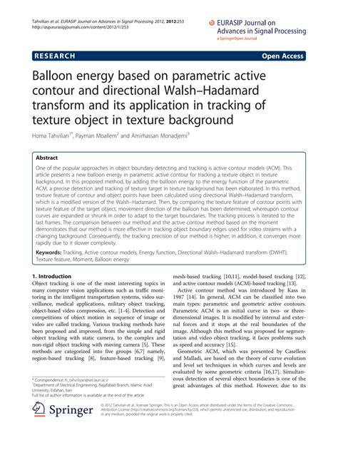 Solution Balloon Energy Based On Parametric Active Contour And