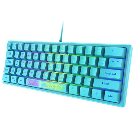 K61 Rgb Проводная клавиатура 60 процентов 62 клавиши эргономичная игровая клавиатура для