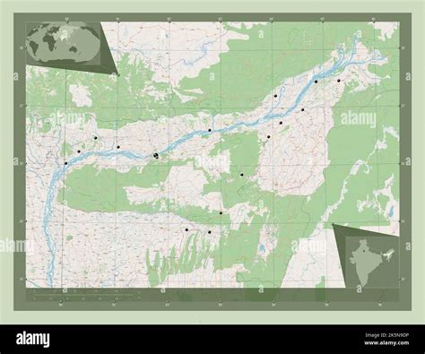 Assam State Of India Open Street Map Locations Of Major Cities Of