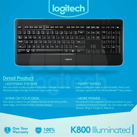 Logitech K800 Wireless Luminous Keyboard Shopee Malaysia