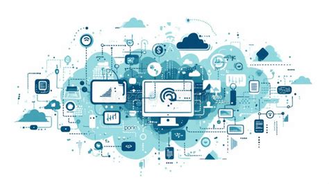 Digital Network Illustration Showcasing Iot And Global Connectivity Stock Illustration