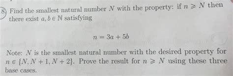 Solved Find The Smallest Natural Number N With The Property Chegg