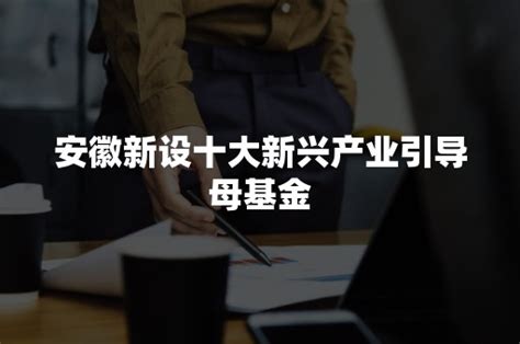 安徽新设十大新兴产业引导母基金 加搜科技