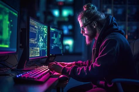 Premium Ai Image It Specialist Diligently Crafts Software Programs Working On A Personal
