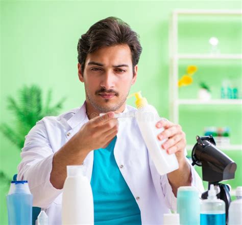 Chemist Testing Soap In The Lab Stock Photo Image Of Biotechnology Expertise