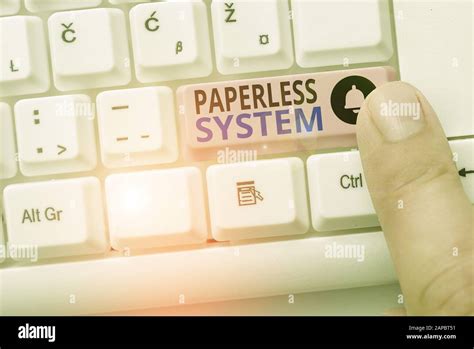 Handwriting Text Paperless System Conceptual Photo Storage Or Communication Of Information In