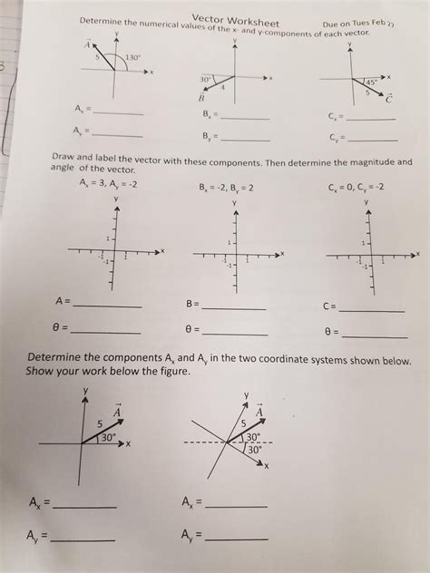 Solved Vector Worksheet Determine The Numerical Values Of Chegg Worksheets Library