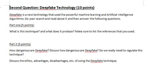 Solved Part 2 5 Points How Dangerous Are Deepfake