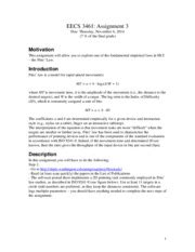 EECS 3461 Assignment 3 EECS 3461 Assignment 3 Due Thursday November