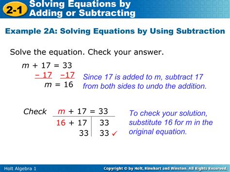 Solving Equations Using Addition And Subtraction Ppt