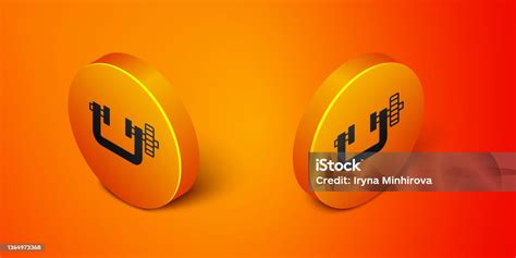 주황색 배경에서 격리된 등색 클램프 및 나사 도구 아이콘입니다 자물쇠 장인 도구 주황색 원 버튼 벡터 3차원 형태에 대한 스톡 벡터 아트 및 기타 이미지 Istock