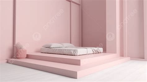 라이트 핑크 플랫폼의 3d 렌더링 모형을 갖춘 정사각형 방 화장품 연단 3d 스탠드 호화 연단 배경 일러스트 및 사진 무료