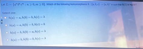 Solved Let L Anbncn N M Which Of The Following Chegg