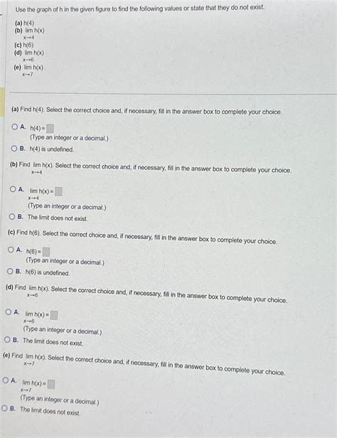 Use The Graph Of H In The Given Figure To Find The Chegg