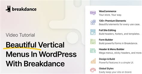 Creating Beautiful Vertical Menus In WordPress With Breakdance