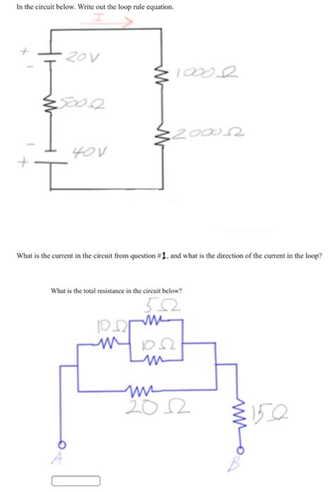 Solved In The Circuit Below Write Out The Loop Rule Chegg Com