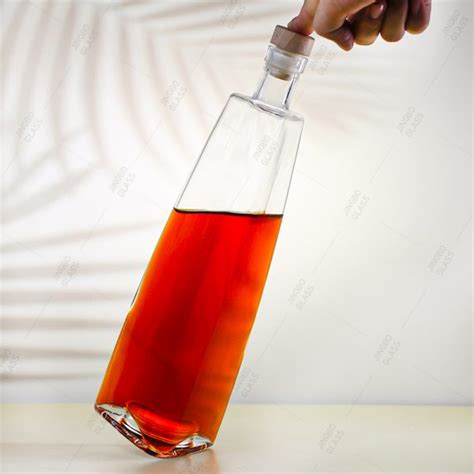 750ml Triangular Shaped Glass Bottle Best Jingbo Glass Bottle