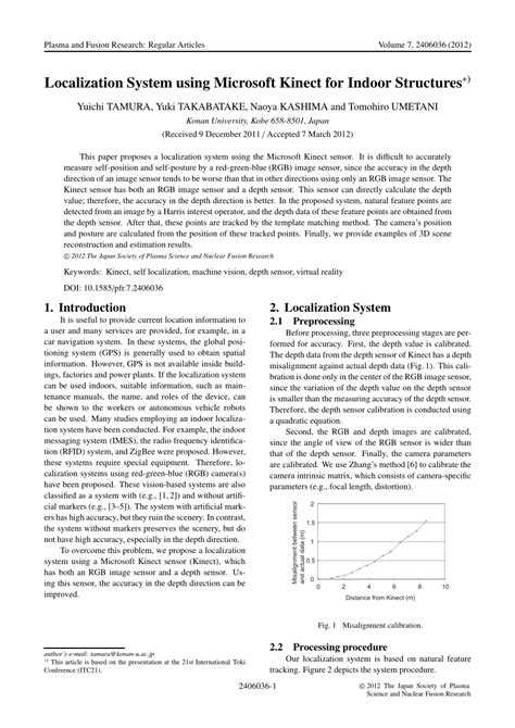 Pdf Localization System Using Microsoft Kinect For Indoor Structures