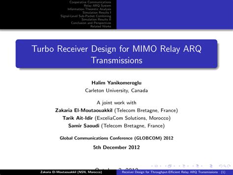 Ppt Turbo Receiver Design For Mimo Relay Arq Transmissions Halim