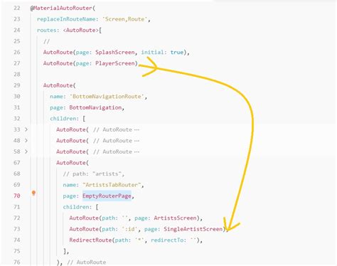 errors in nested movement [root router] router can not navigate to