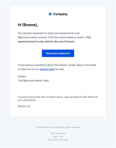 Html Password Reset Email Template Mailersend