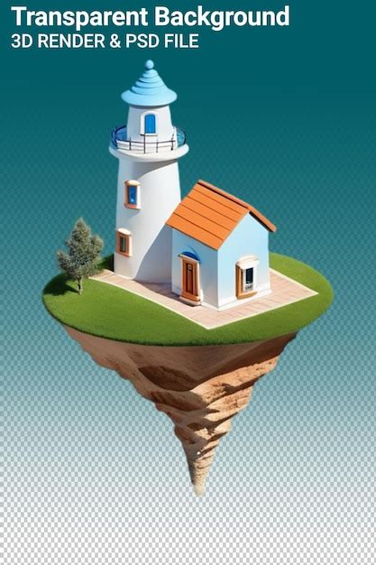 Premium Psd A Model Of A Lighthouse On A Model Of A Lighthouse