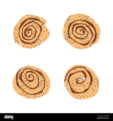 Cinnamon Rolls In A Cartoon Style Isolated Stock Vector Image And Art Alamy