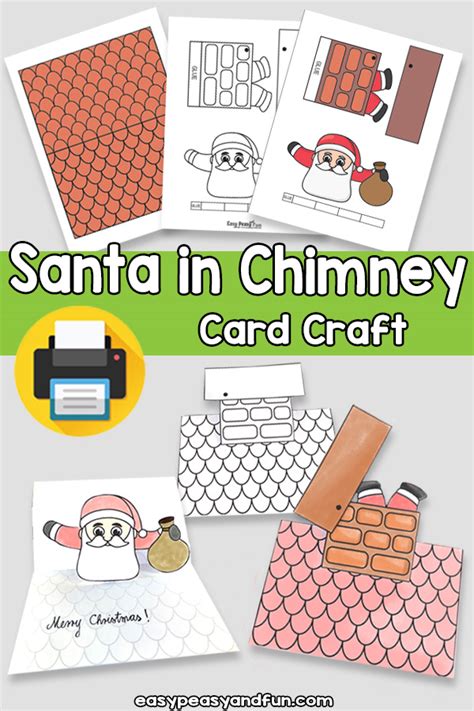 Santa In Chimney Pop Up Card Craft Template Easy Peasy And Fun Membership