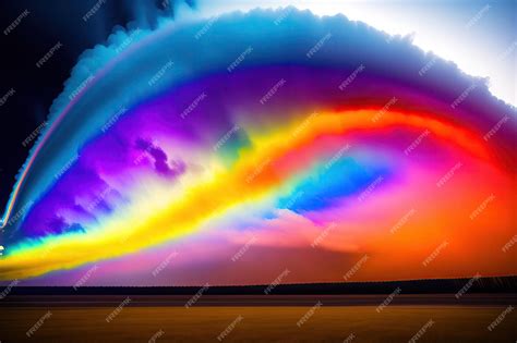 Premium Ai Image Rare Phenomenon Cloudscape Circumhorizontal Arc Fire