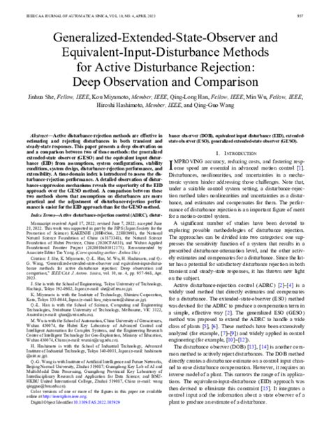 Pdf Generalized Extended State Observer And Equivalent Input