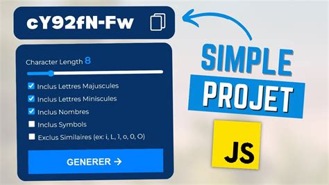 créer un générateur de mot de passe en javascript projet html css js