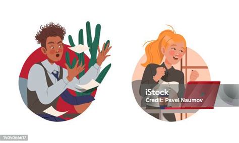 직장 만화 벡터 일러스트레이션에서 다양한 활동을 수행하는 남성과 여성 사무실 직원 경영자에 대한 스톡 벡터 아트 및 기타 이미지 경영자 고용과 노동 공연 Istock