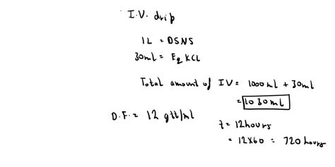 Solved The Physician Writes An Order For A Primary Iv Of 1 L D5ns With 30 Meq Kcl To Infuse