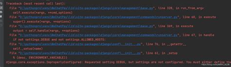 re exceptions improperlyconfigured requested setting debug but settings are not