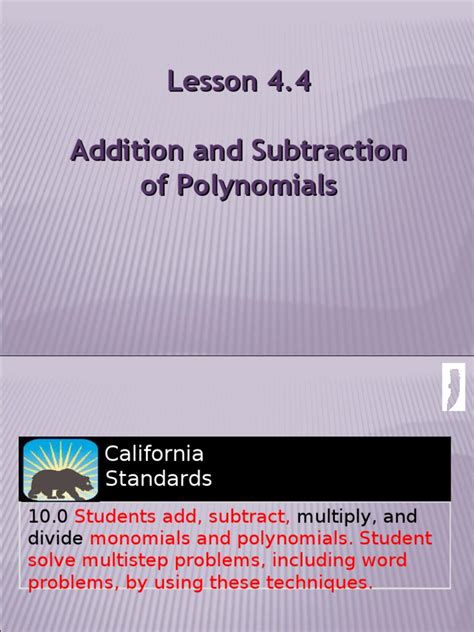 4 4 addition and subtraction of polynomials pdf polynomial