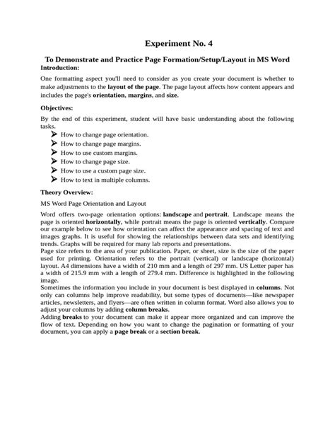 Experiment No 4 Pdf Page Layout Microsoft Word