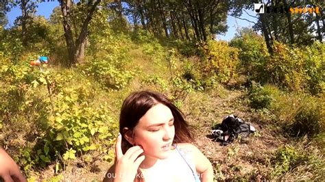 Poly Sweet Pegging Him And Sex With Her On The Mountain With A Great