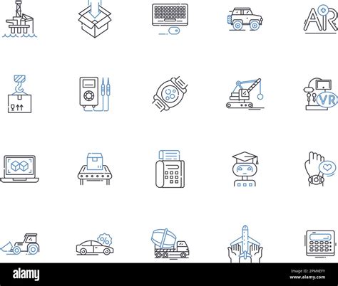 Machines Outline Icons Collection Robots Automata Engines Automation Computers Motors