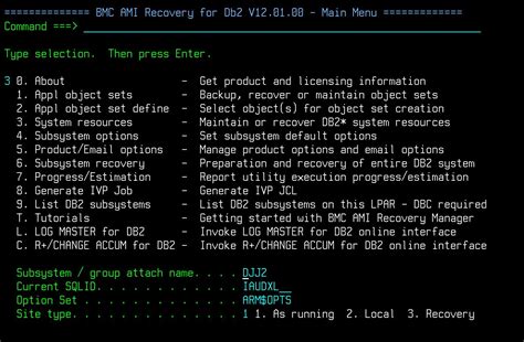 how to display bmc ami utilities using bmc ami recovery manager for db2 knowledge article