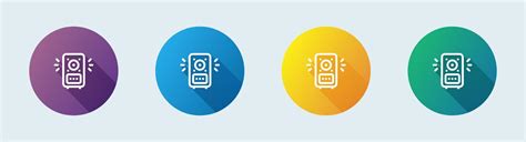 Speaker Line Icon In Flat Design Style Audio Signs Vector Illustration