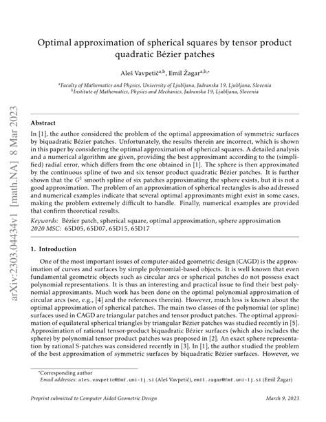 Pdf Optimal Approximation Of Spherical Squares By Tensor Product