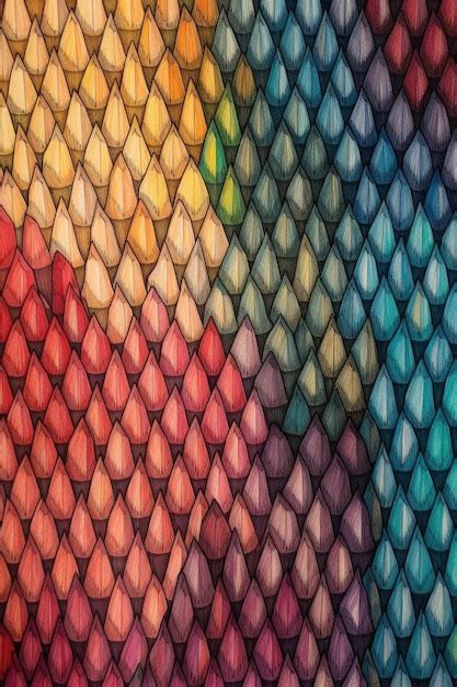Premium Ai Image Rows Of Multicolored Pencils Forming A Repeating