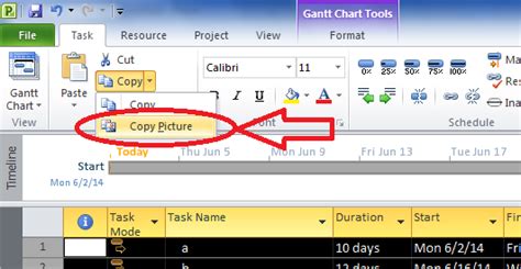 how to export gantt chart from ms project