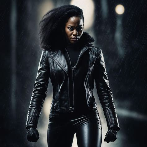 Premium Ai Image Photo Of Strong African Woman With Black Leather