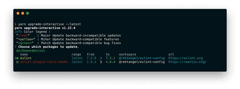 upgrade all dependency versions in package json with yarn samuelsson
