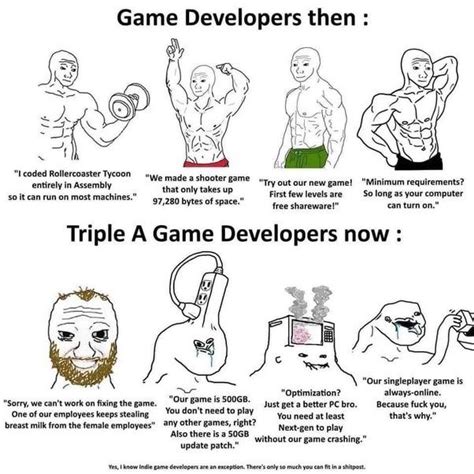 game developers back then bs game developers now r programmerhumor